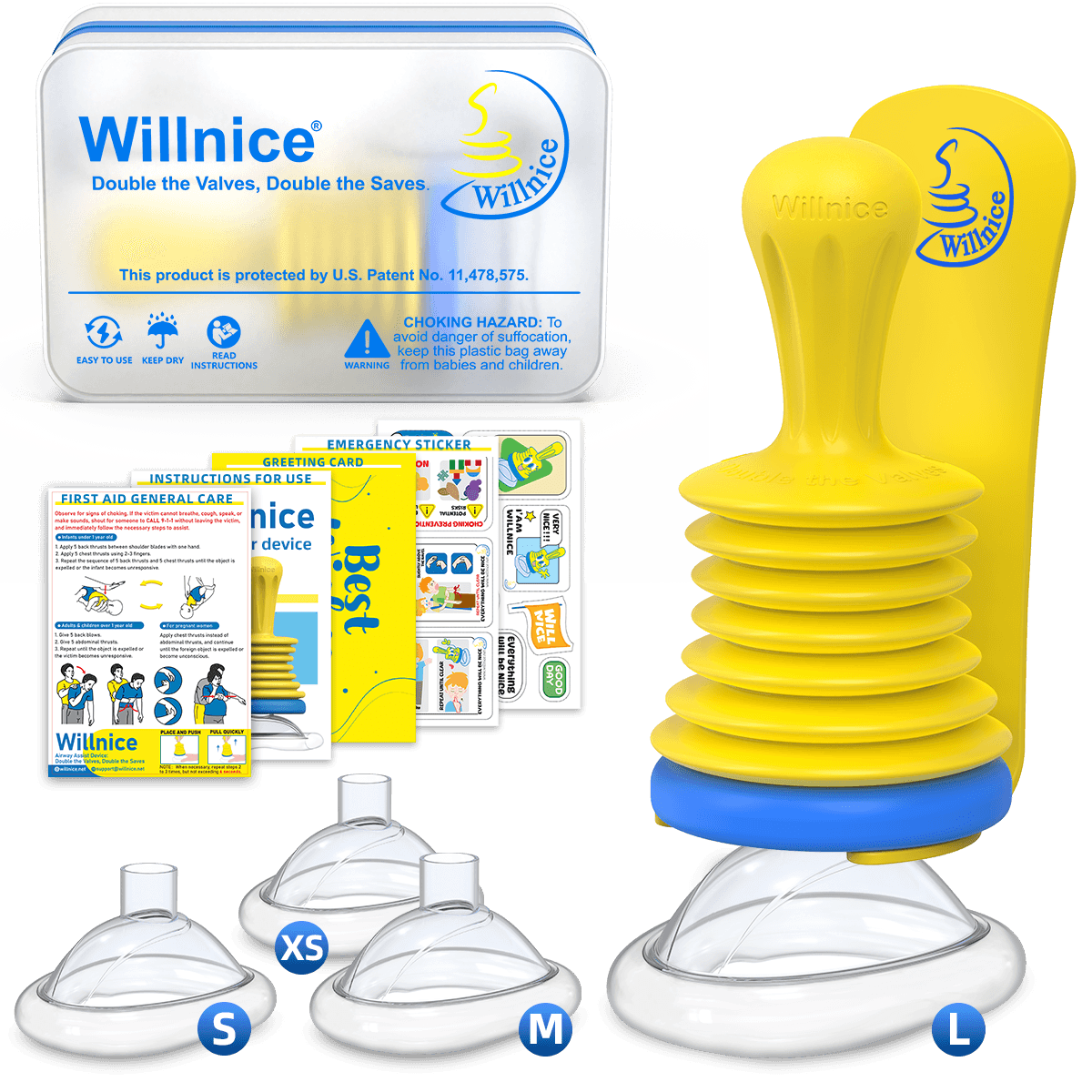 Willnice Choking Rescue Kit: One Pack Fits All Ages- Willnice